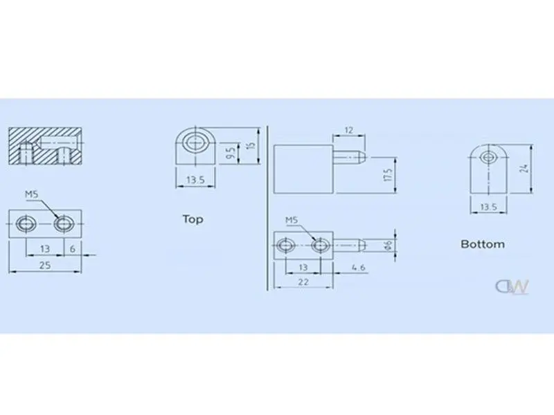 40mm Stepped Pintle Hinge - Trailer Parts Direct