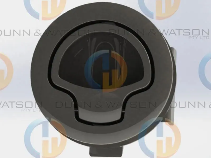Black Finger Pull Latch | Single Round-Hole Installation