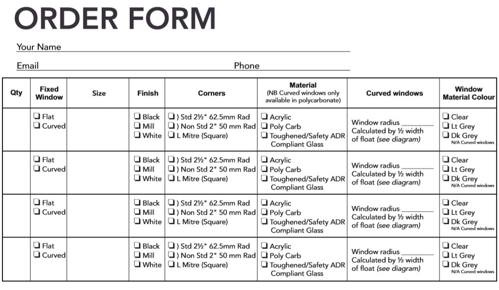 fixed window order form 1 - Trailer Parts Direct
