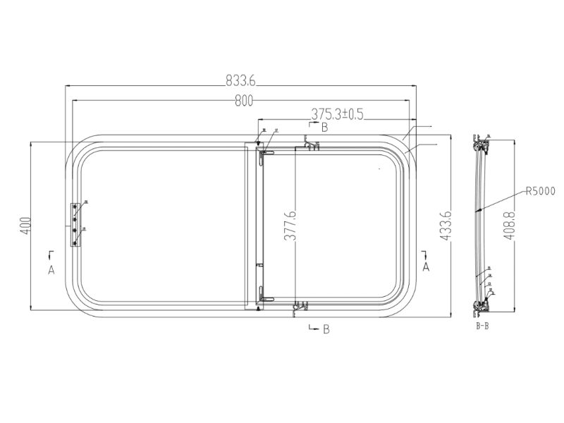 Curved Sliding Van Window - Trailer Parts Direct